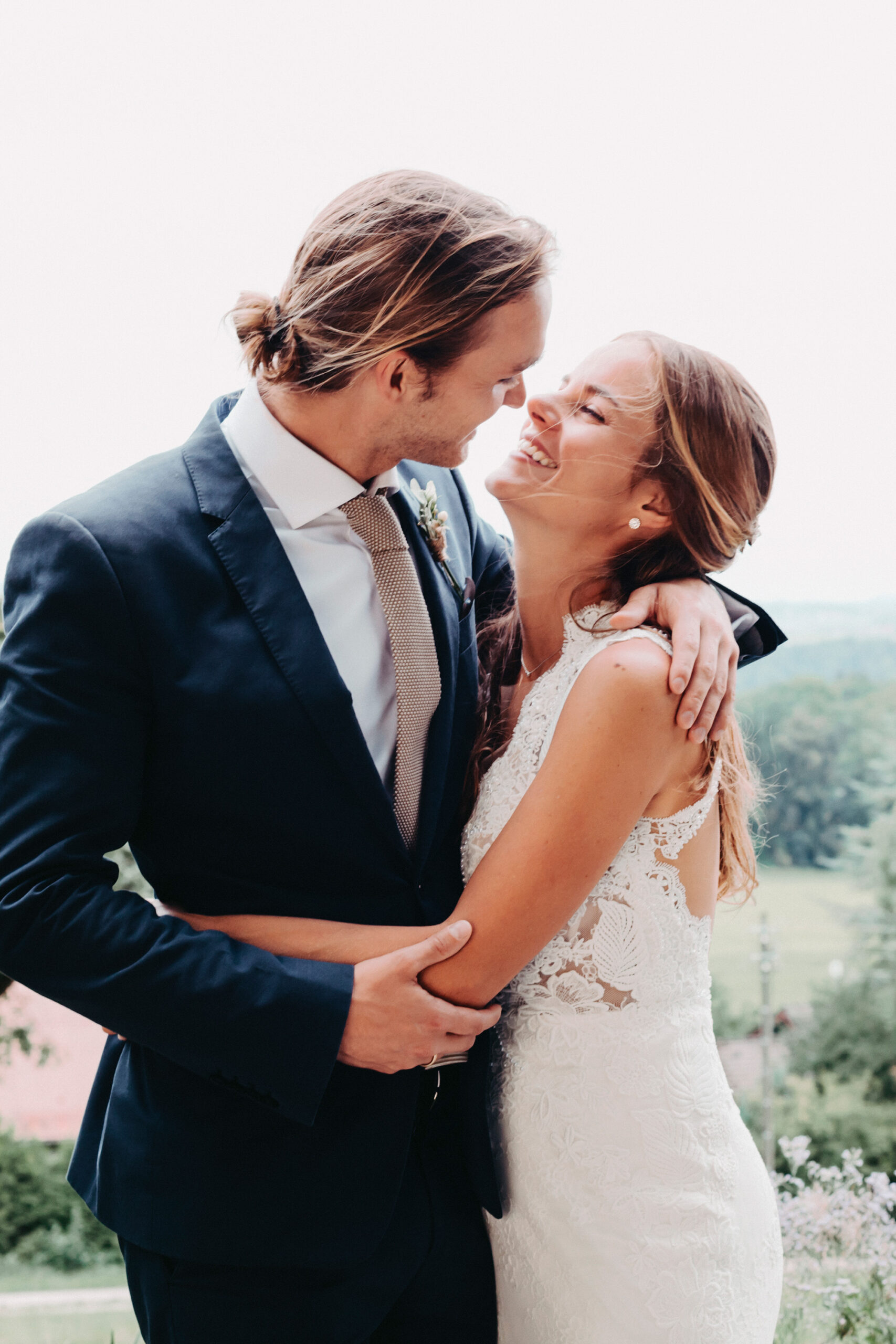 When love is a world away: Elli and Terry marry at German castle ...